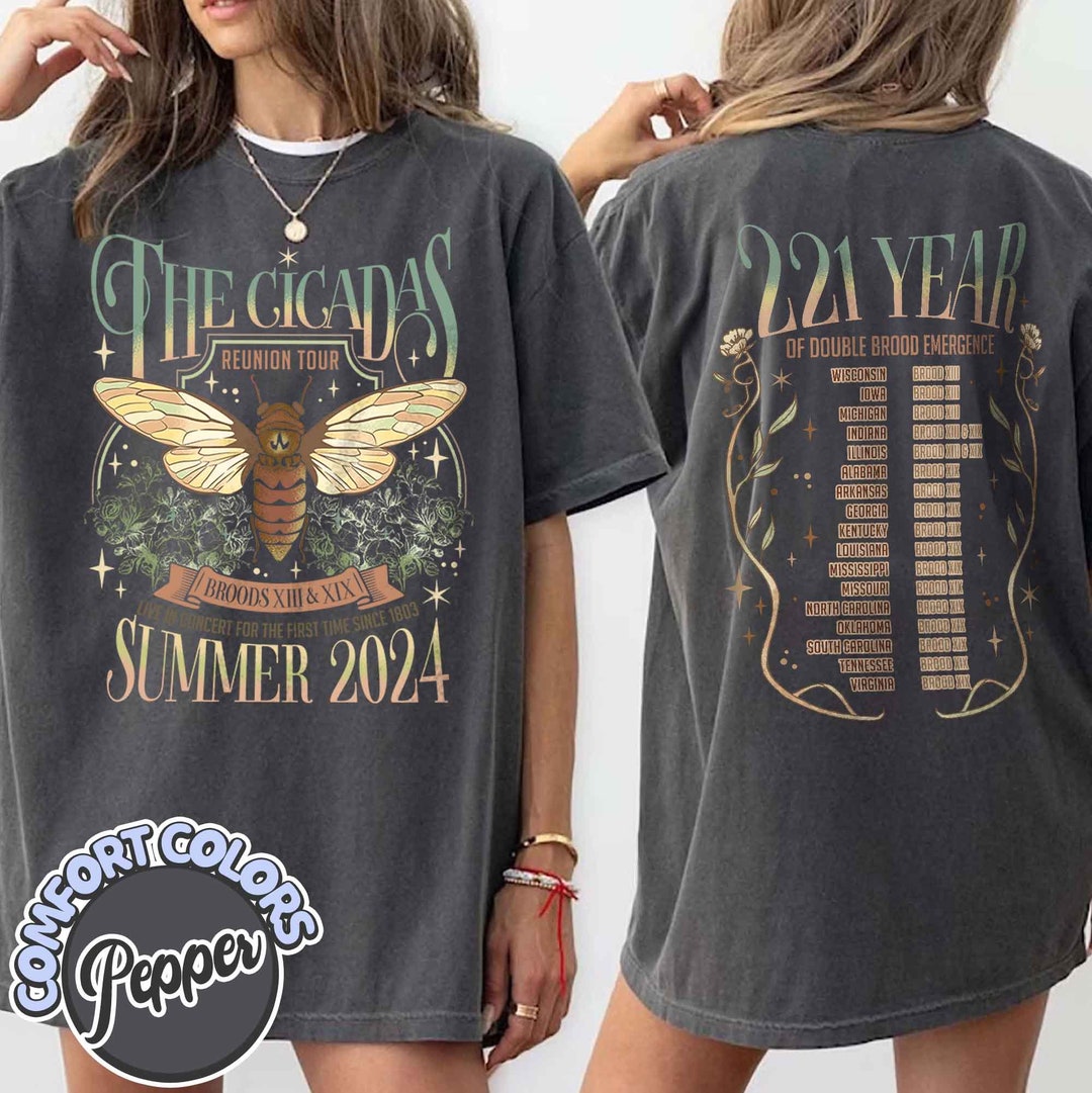 Cicada Reunion Summer 2024 Comfort Colors Shirt, Cicada Concert Tshirt ...