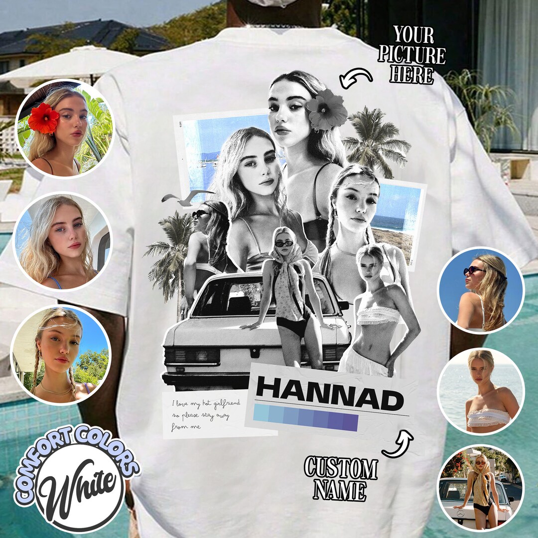 Custom Girlfriend Photo Collage Comfort Colors Shirt, Personalized Gift ...