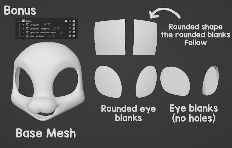 3D Printable Neopets Inspired Fursuit Head Base - Ixi - Etsy