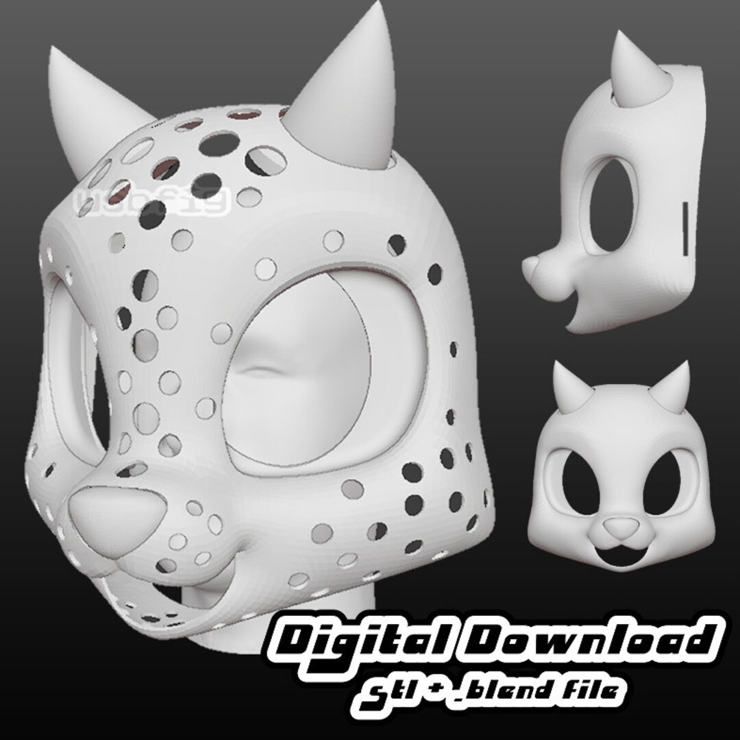 3D Printable Neopets Inspired Fursuit Head Base - Ixi - Etsy