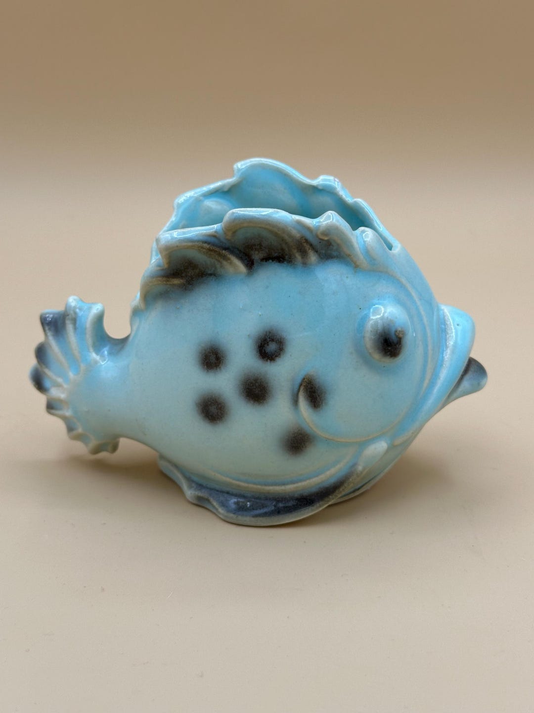 Vintage Japanese Ceramic Fish Planter Vase Aqua Blue Vintage Tropical ...