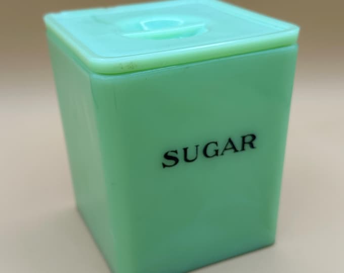 Jadeite Uranium SUGAR Square Canister Jar - Jadeite Kitchen Storage ...