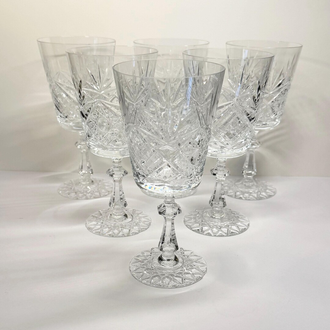 Vintage Gorham Baronial Crystal Wine Glasses, Set of 6, 1970s, Stemware ...