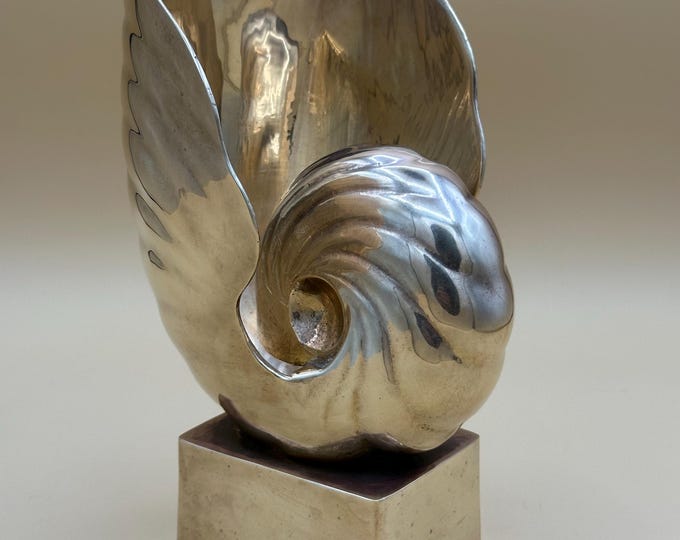 Vintage Brass Nautilus Shell Sculpture - Signed - Midcentury Brass Art ...