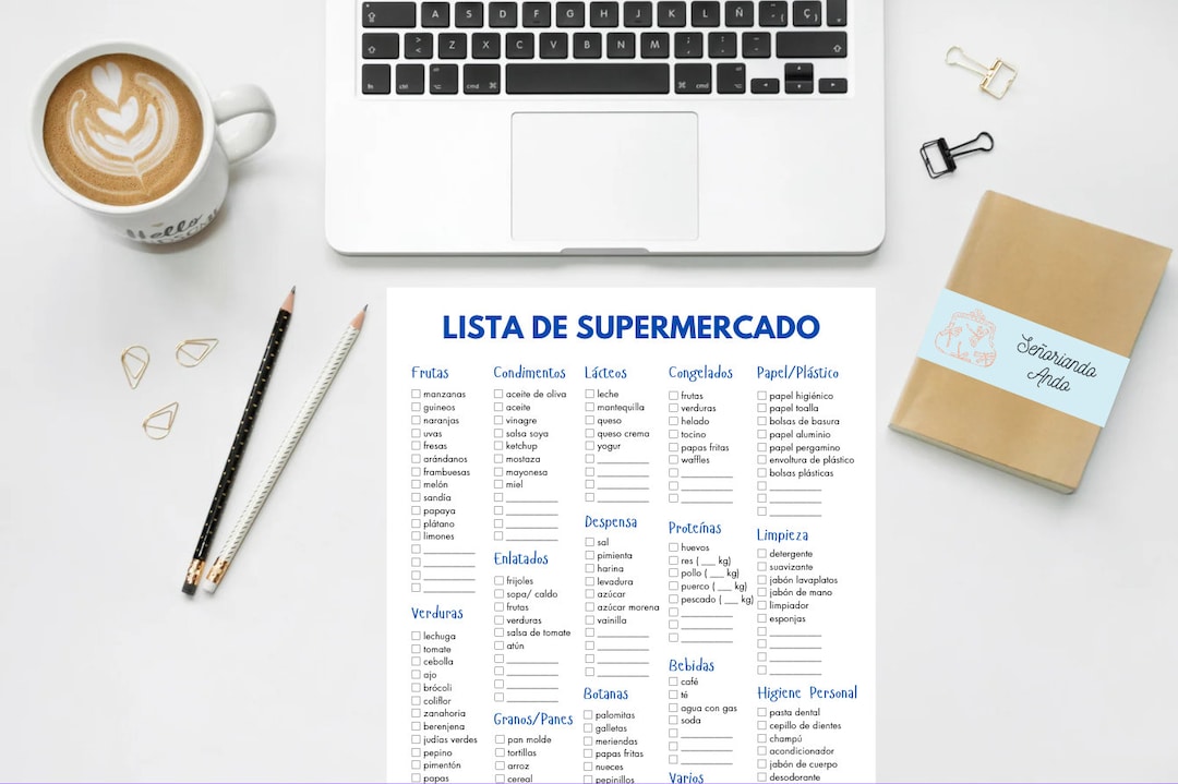 Lista De Supermercado Imprimible / Printable Grocery List in Spanish ...