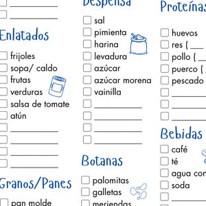 Lista De Supermercado Imprimible / Printable Grocery List in Spanish ...