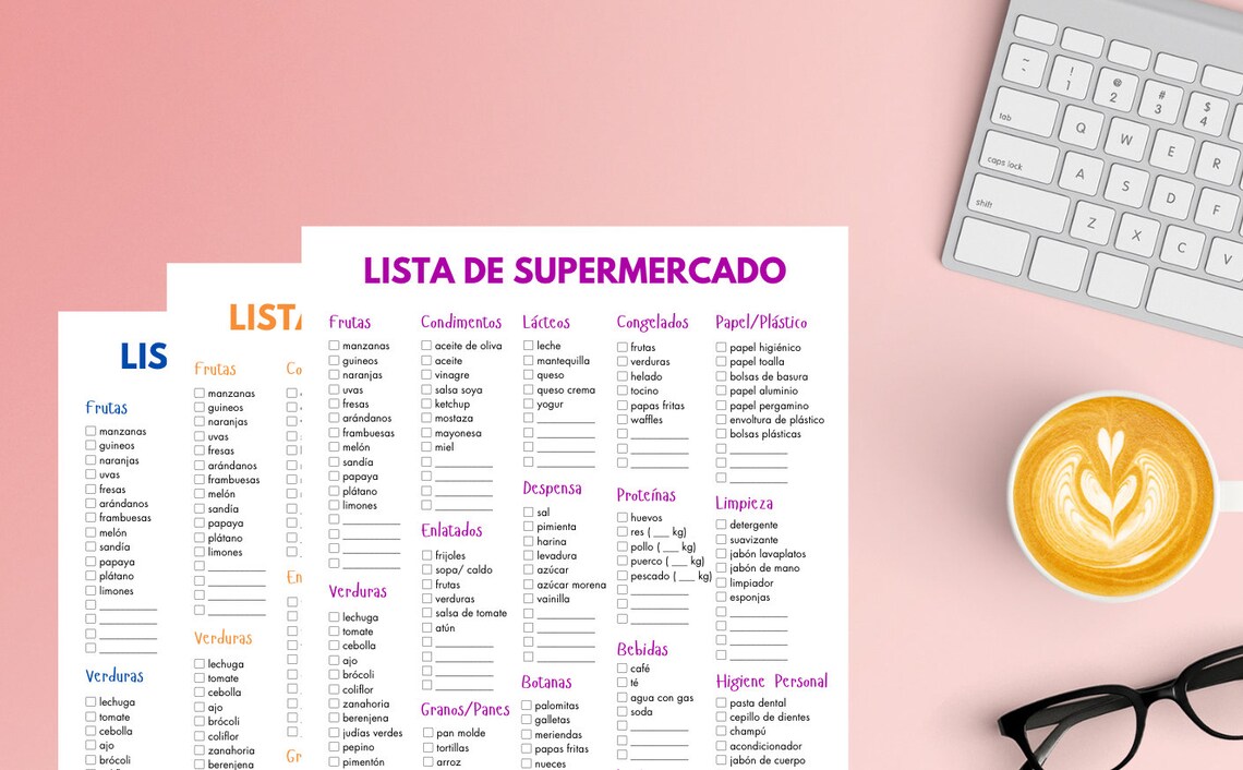 Lista De Supermercado Imprimible / Printable Grocery List in Spanish ...