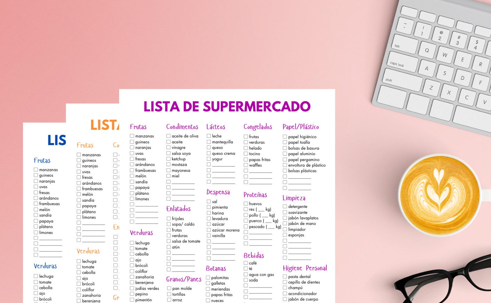 Lista De Supermercado Imprimible / Printable Grocery List in Spanish ...