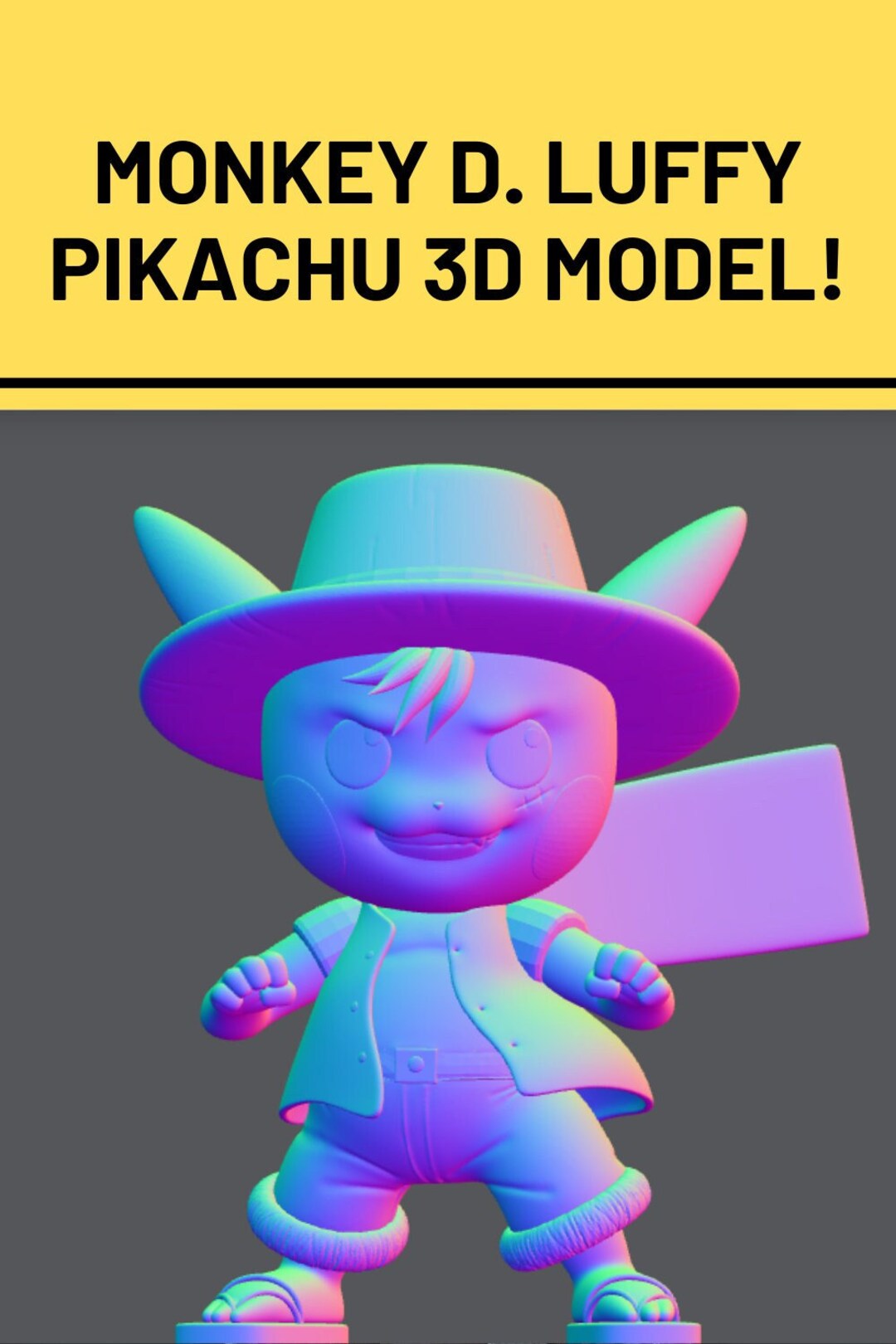 Monkey D. Luffy X Pikachu 3D Model STL File Figure ONE PIECE - Etsy UK