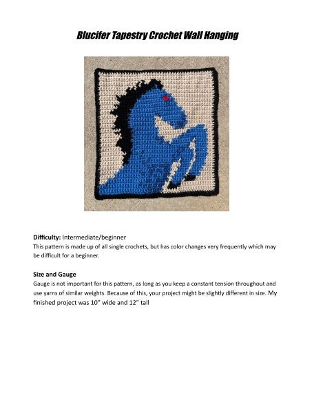 Blucifer Tapestry Crochet Pattern - Etsy