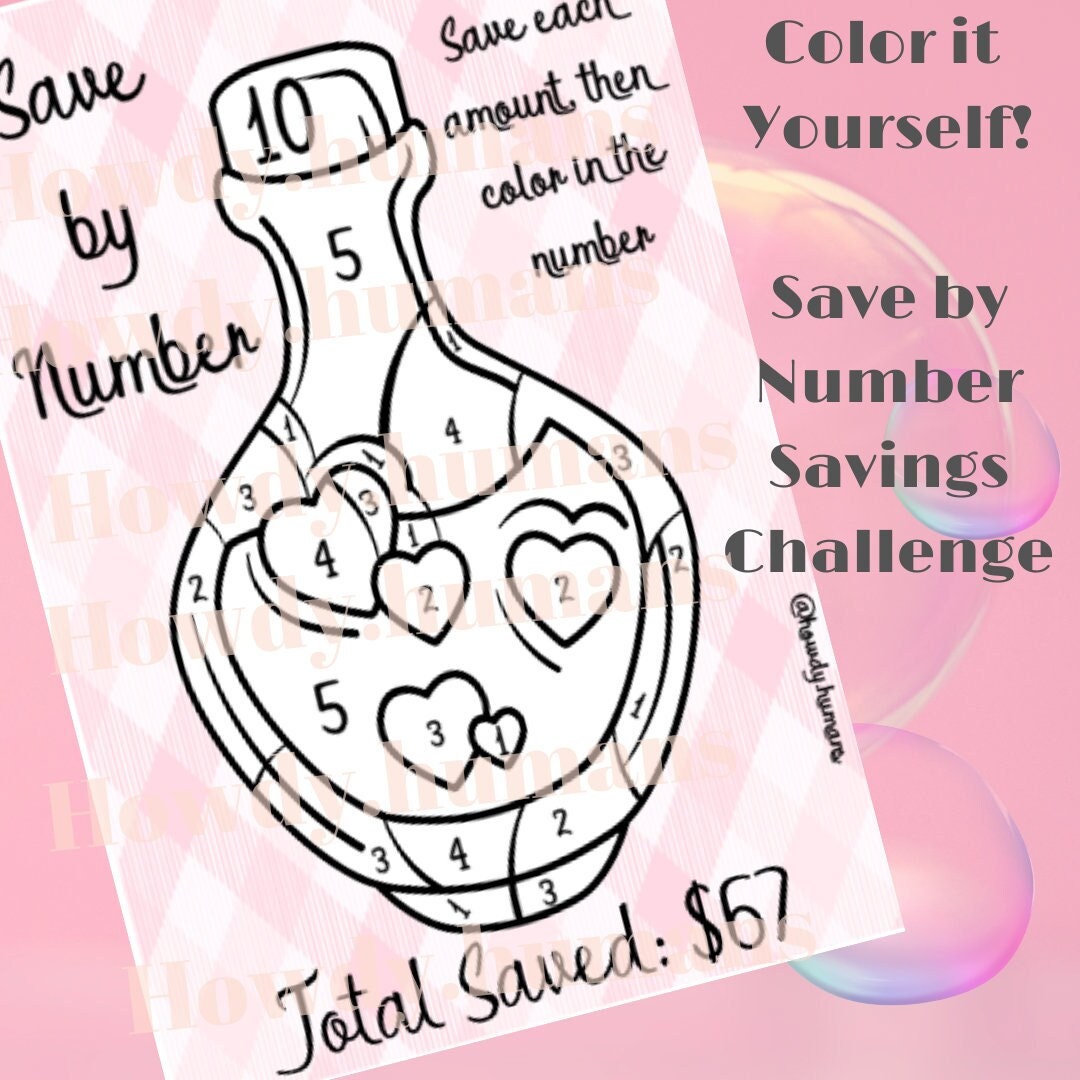 Love Potion Save by Number Savings Challenge DIGITAL DOWNLOAD Cash ...