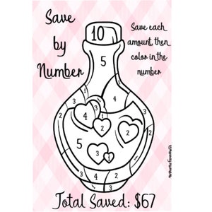 Love Potion Save by Number Savings Challenge DIGITAL DOWNLOAD Cash ...