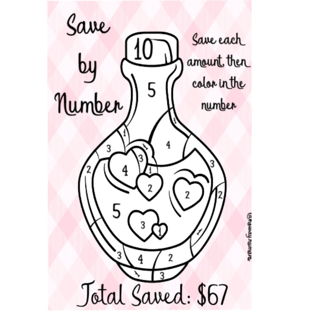 Love Potion Save by Number Savings Challenge DIGITAL DOWNLOAD Cash ...