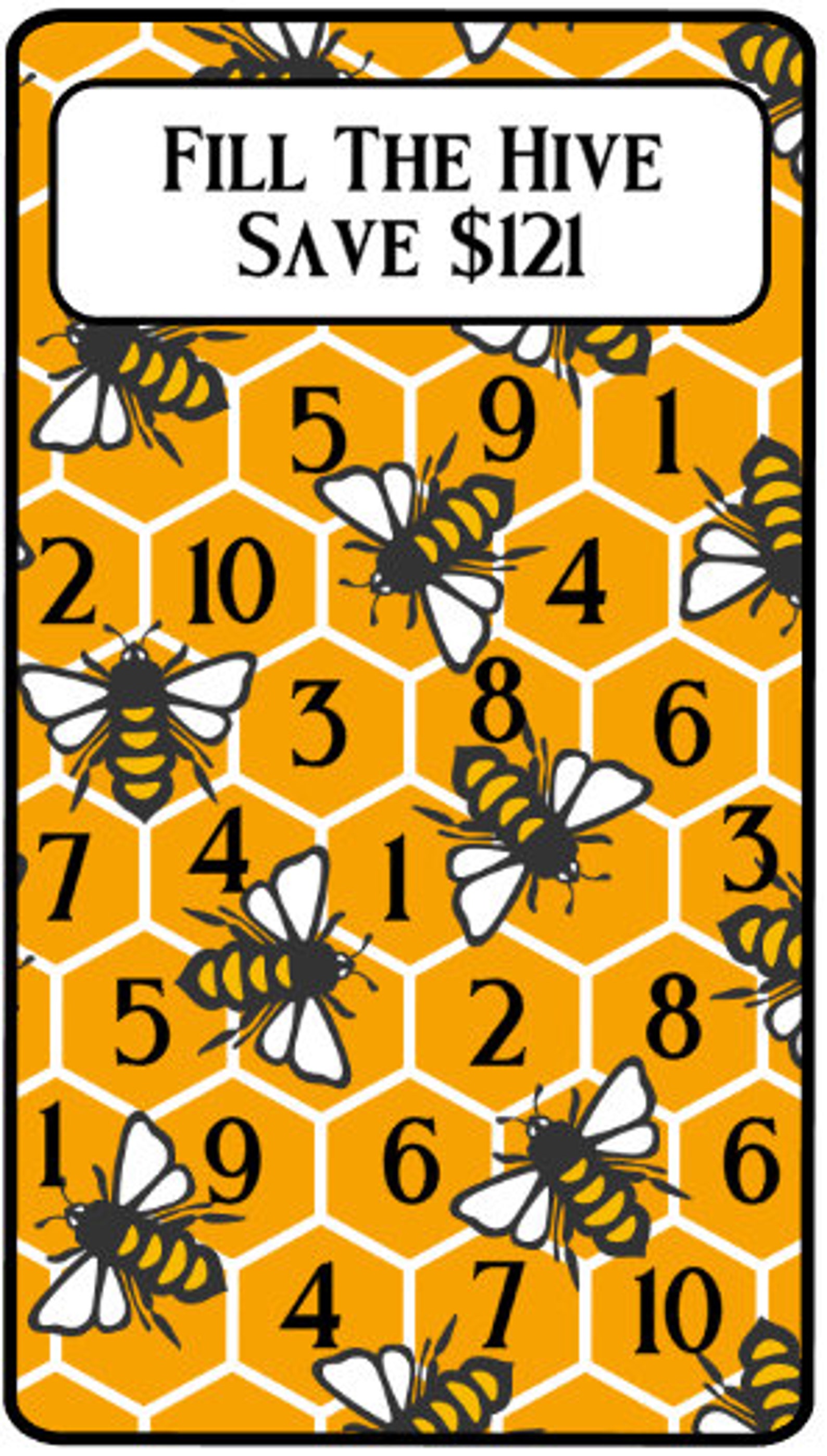 Fill the Hive Bee Savings Challenge DIGITAL DOWNLOAD Cash Stuffing ...