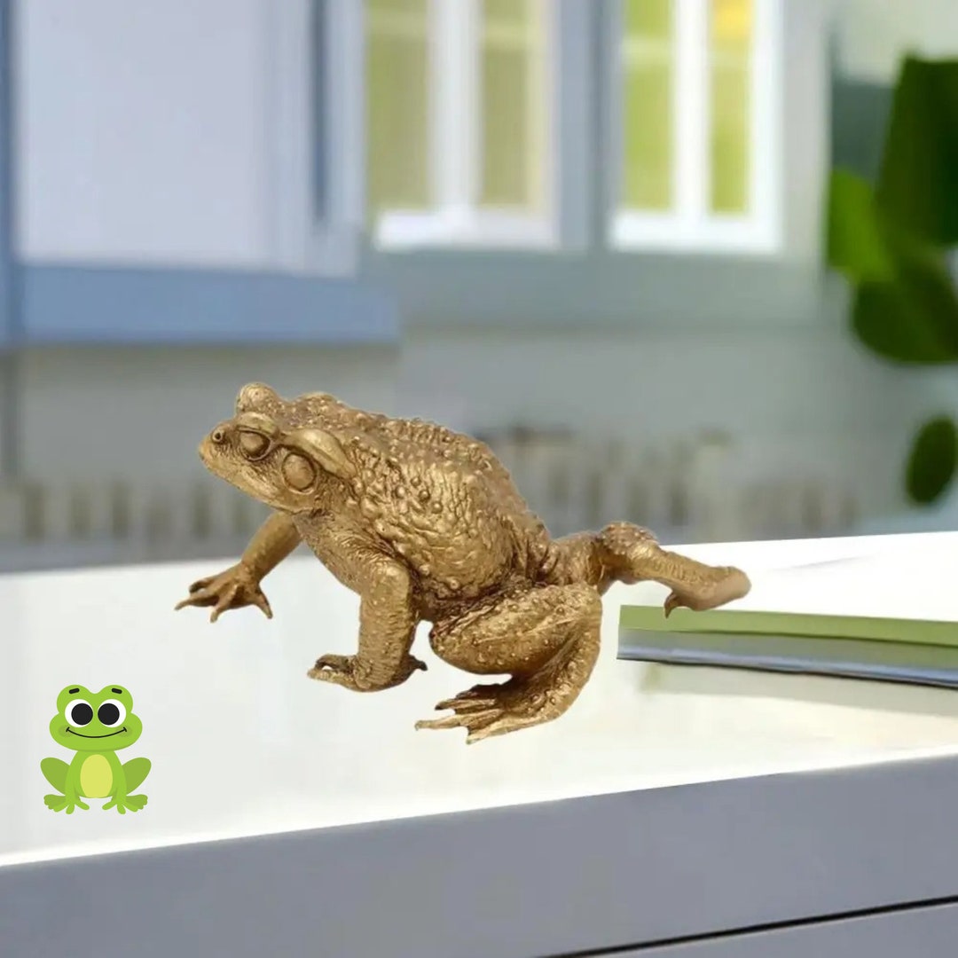 Antique Handmade Small Toad Tea Pet Ornament - Personalized Golden Frog ...