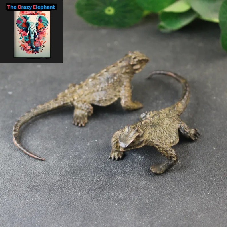 Antique Bronze Lizard Statue - Pure Copper Statue, Home Decor ...