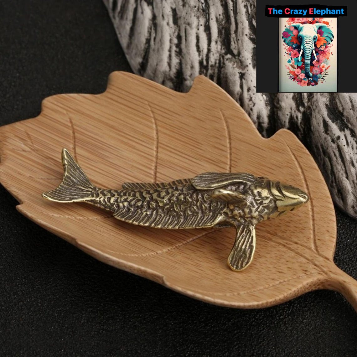 Antique Brass Arowana Fish Statue Fortune Gathering Mascot Aquarium ...