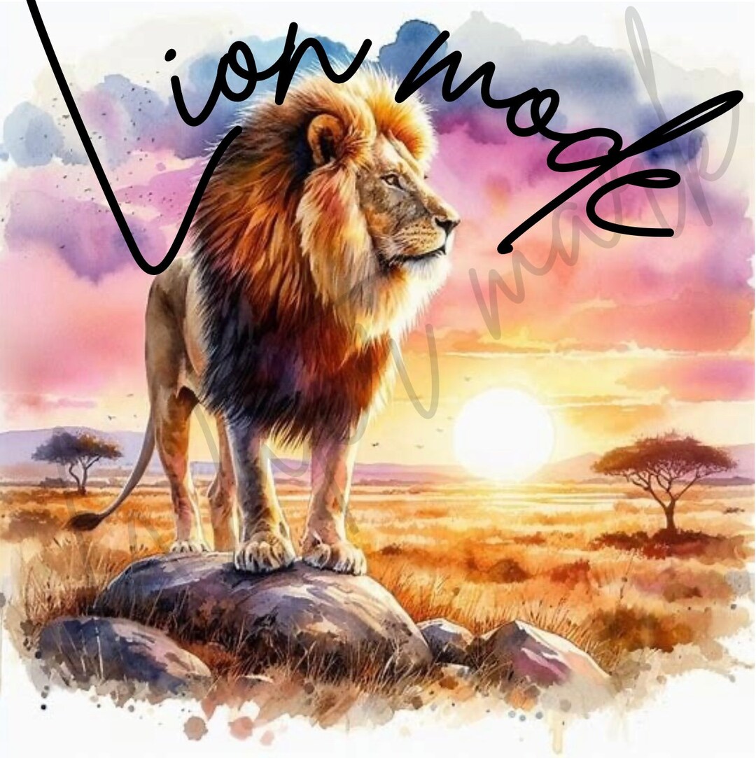 PNG, Lion, Lion Mode, Colorful, Shirt Idea, Craft Idea, Sunset, Pretty ...