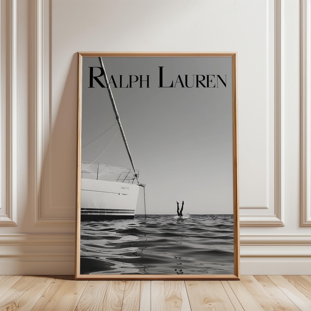 Ralph Lauren Poster, Fashion Magazine Wall Art, Vintage Yacht Print ...