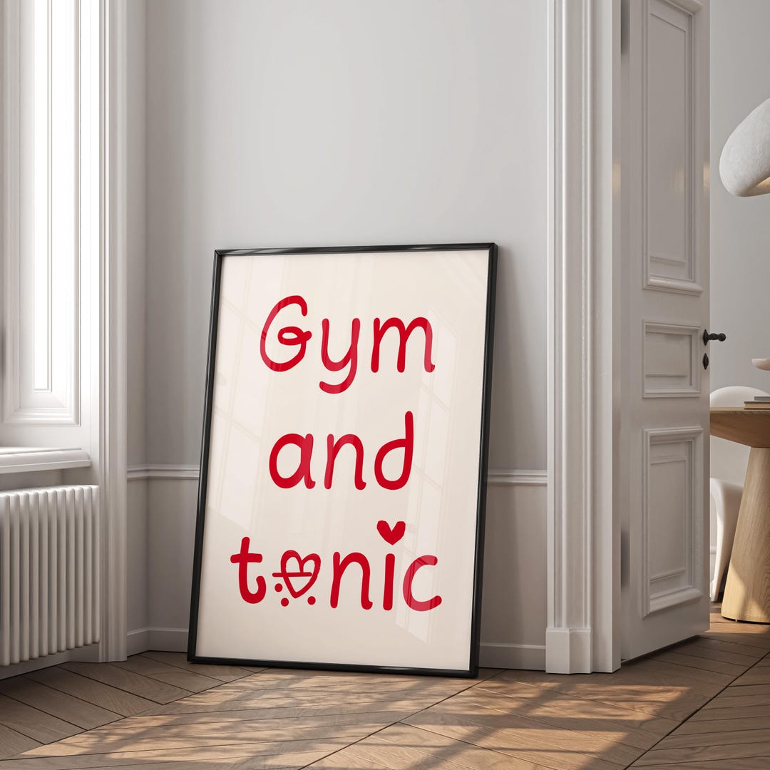 Gym and Tonic, Fun Poster Printable Wall Art, Funny Print, Gym Lover ...