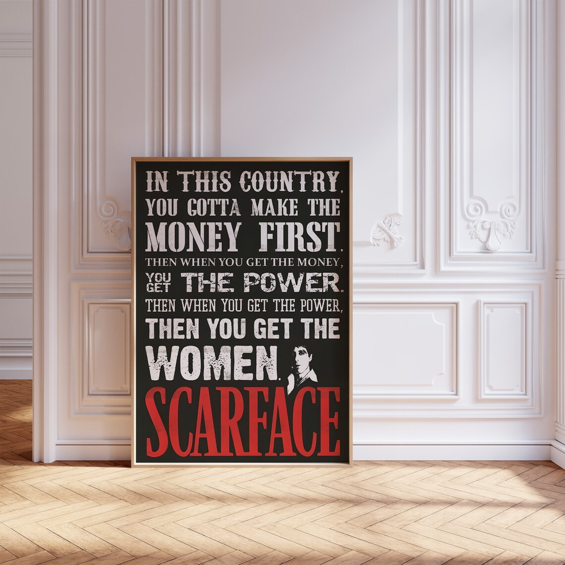 SCARFACE Set of 3 Arts, Tony Montana Print, Scarface Quote, Digital ...