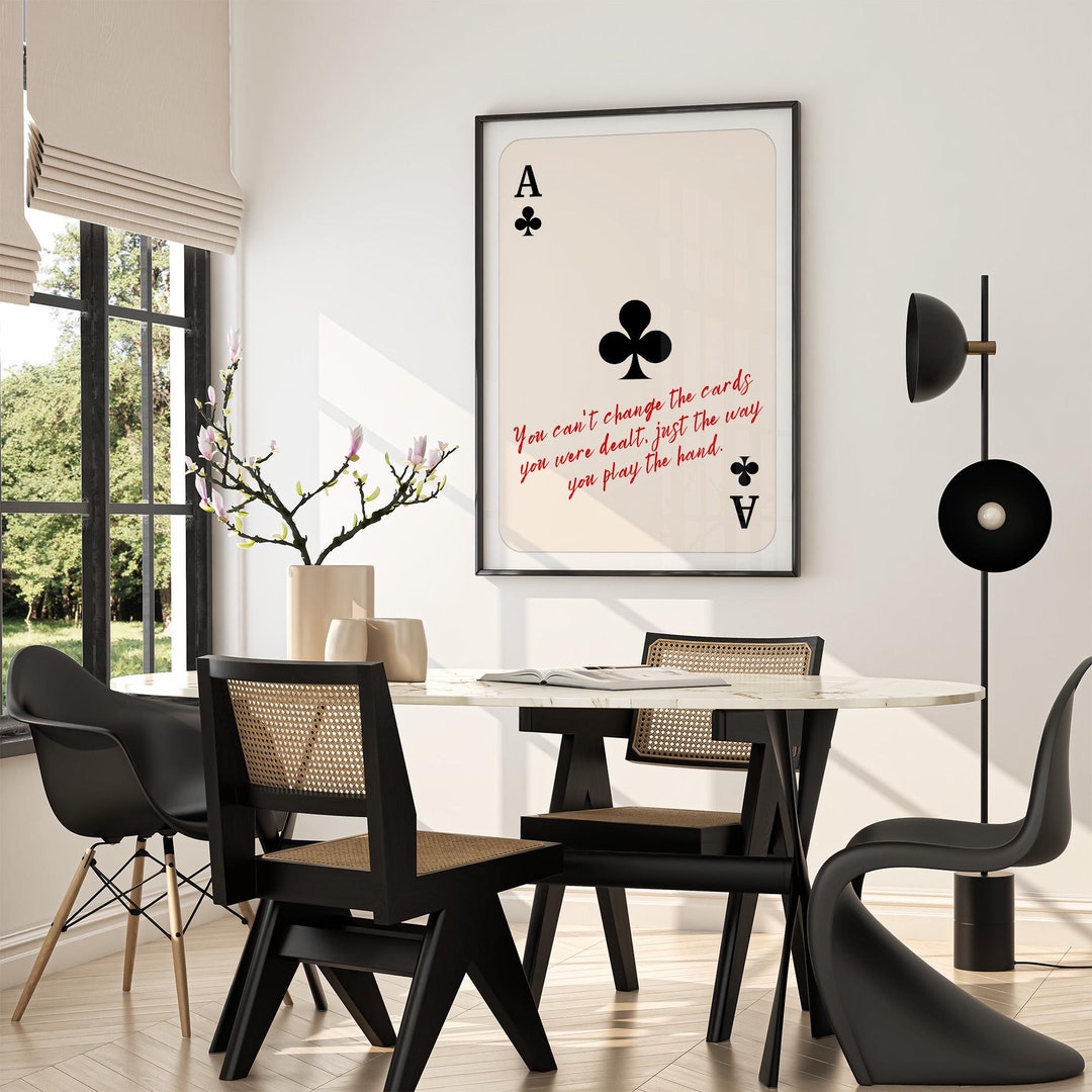 Shipped Prints Black and White Wall Art, Decor Poster Print Ace Card ...