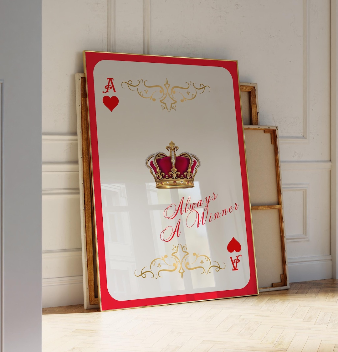 Exclusive Poster Card Winner Best Gift Ever Luxury Card Print Beige Red ...