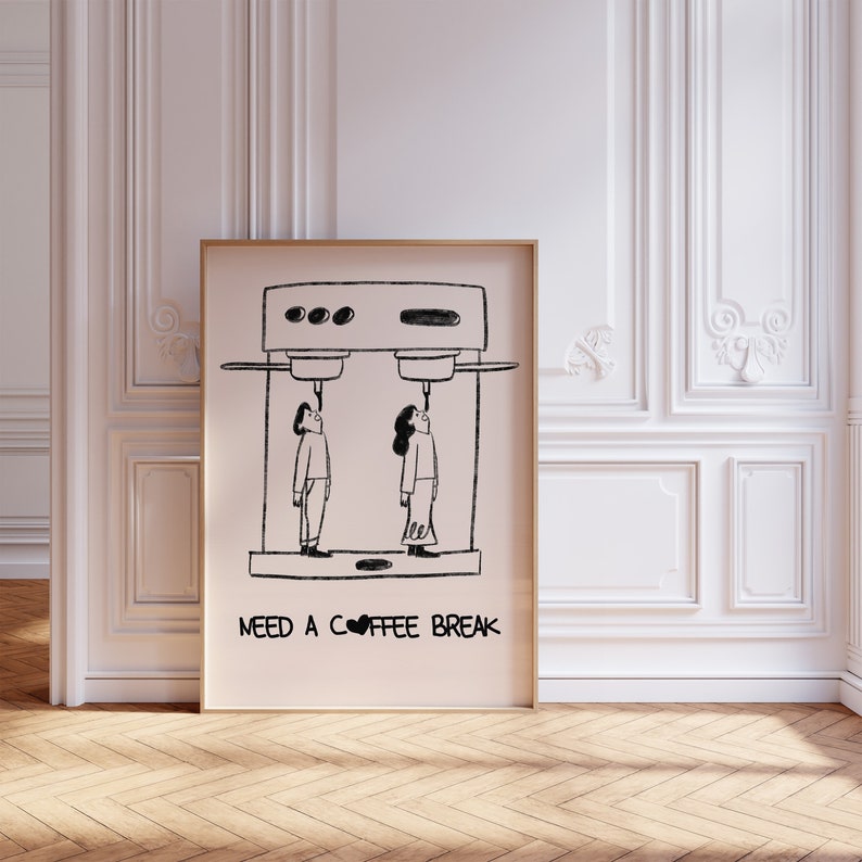 Coffee Poster, Need a Coffee Break, Coffee Bar Print, Kitchen Decor ...