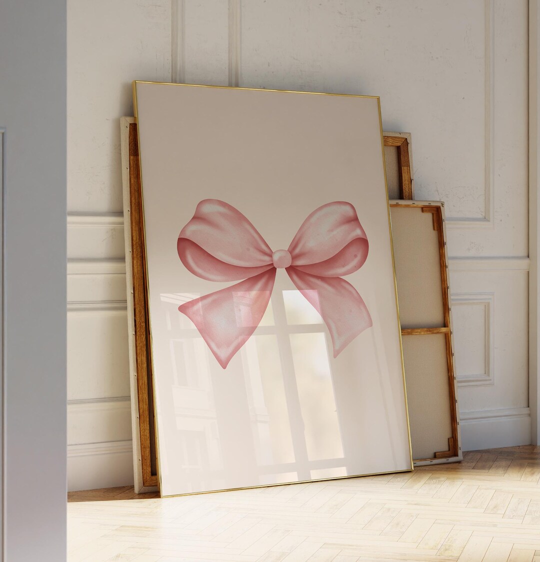 Pink Bow Poster, Bows Print, Bow Wall Art, Coquette Poster, Nursery ...