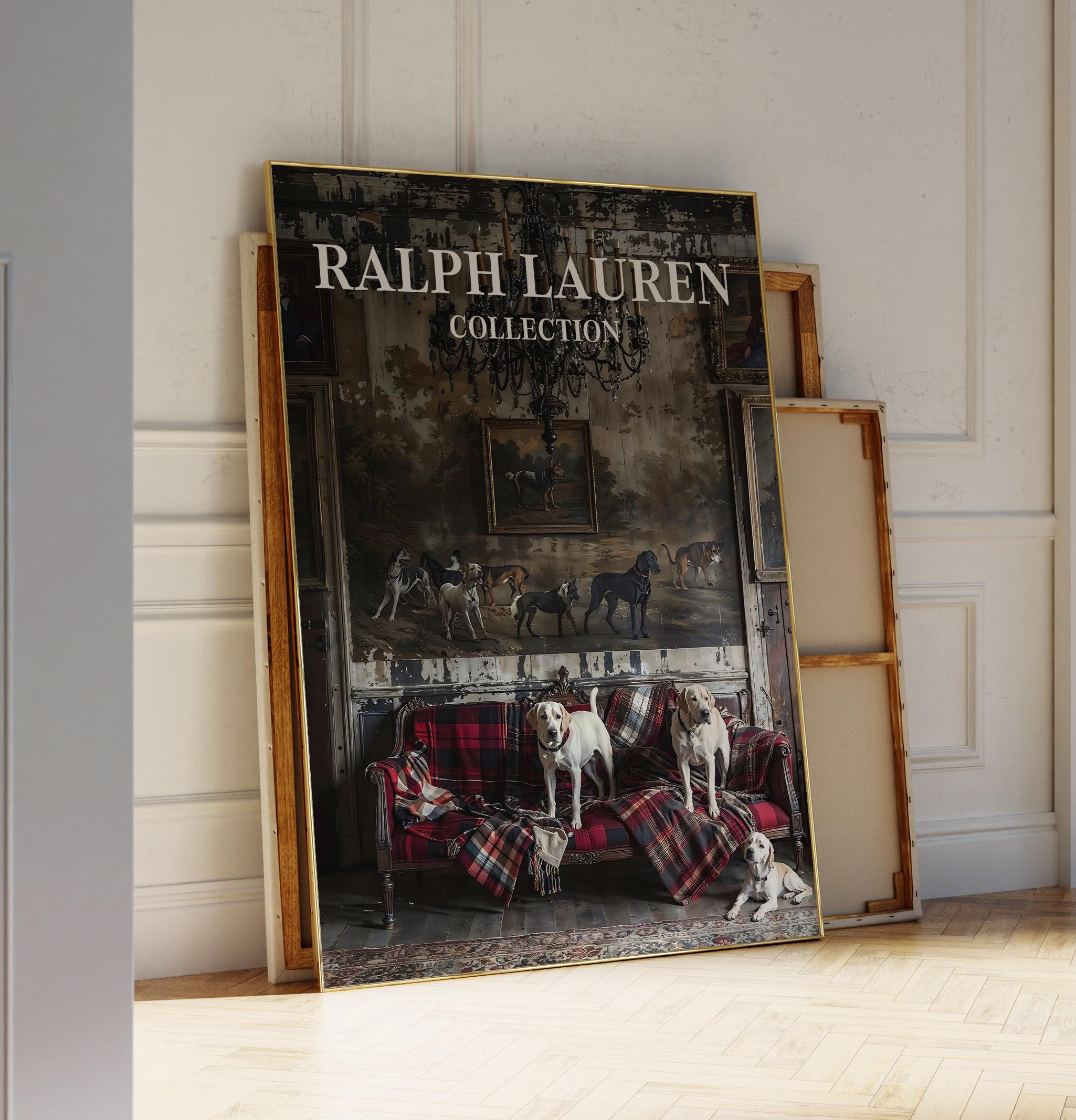 Ralph Lauren Poster, Fashion Magazine Wall Art, Vintage Hunt Dogs Print ...