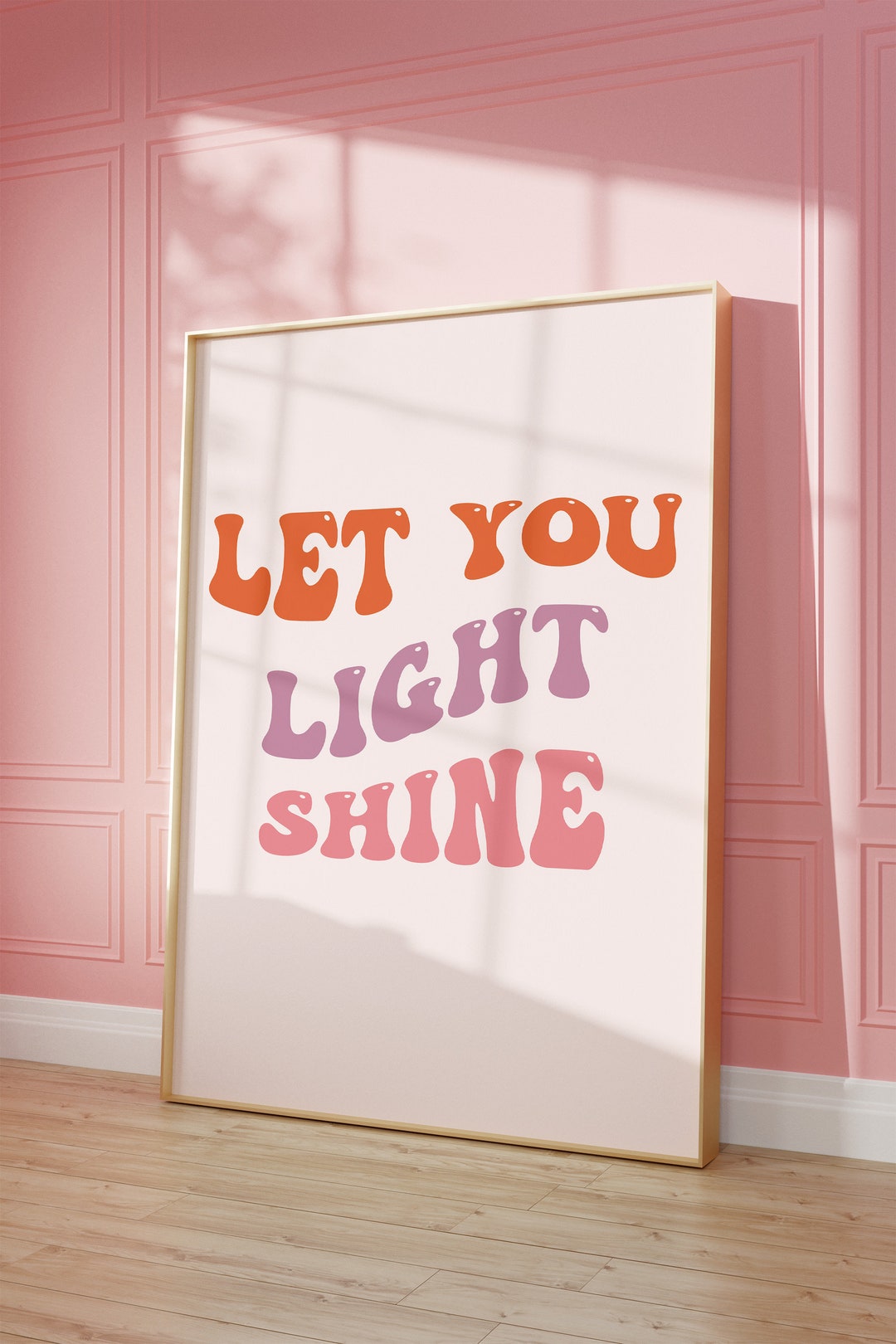POSITIVE AFFIRMATION Let You Light Shine Retro Wall Print, Digital ...