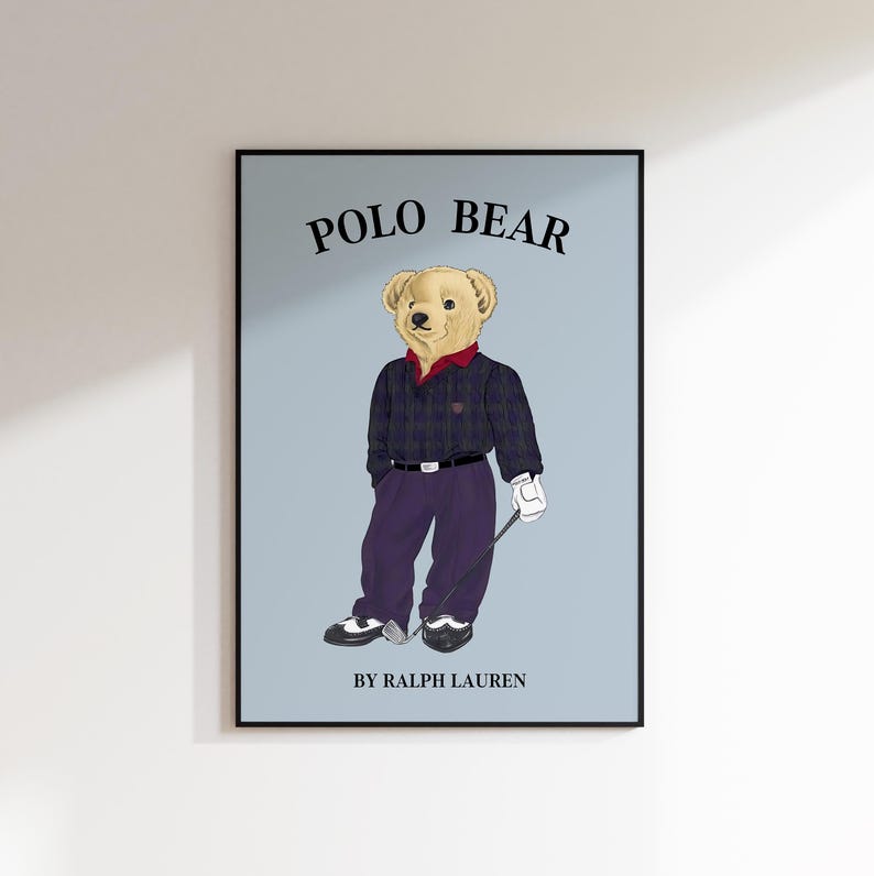 Ralph Lauren Bear Poster, Polo Ralph Lauren Print Polo Bear Poster Polo ...