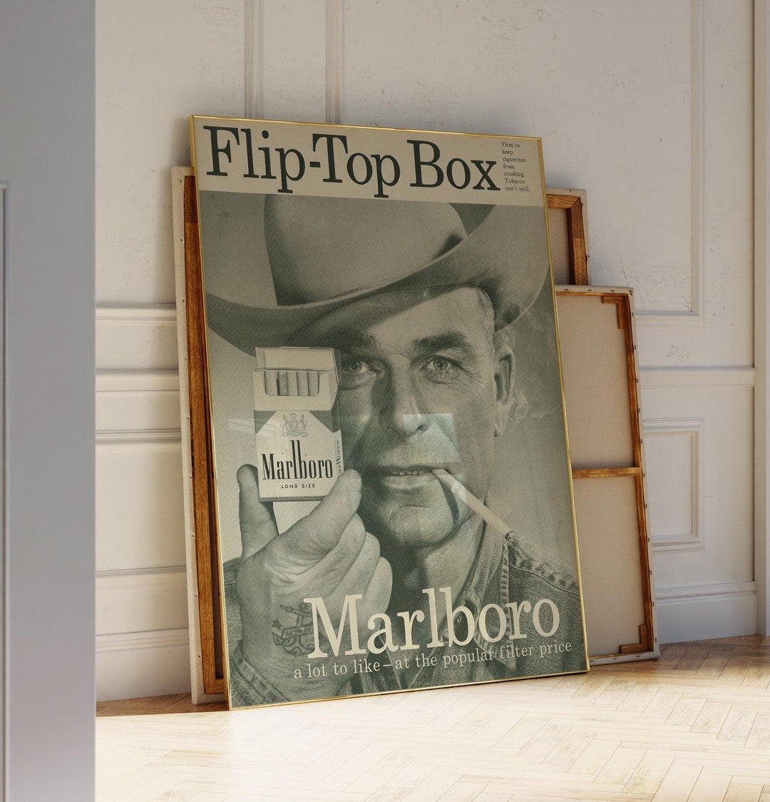 Vintage Marlboro Print, Marlboro Wall Art, Vintage Poster, Retro Art ...