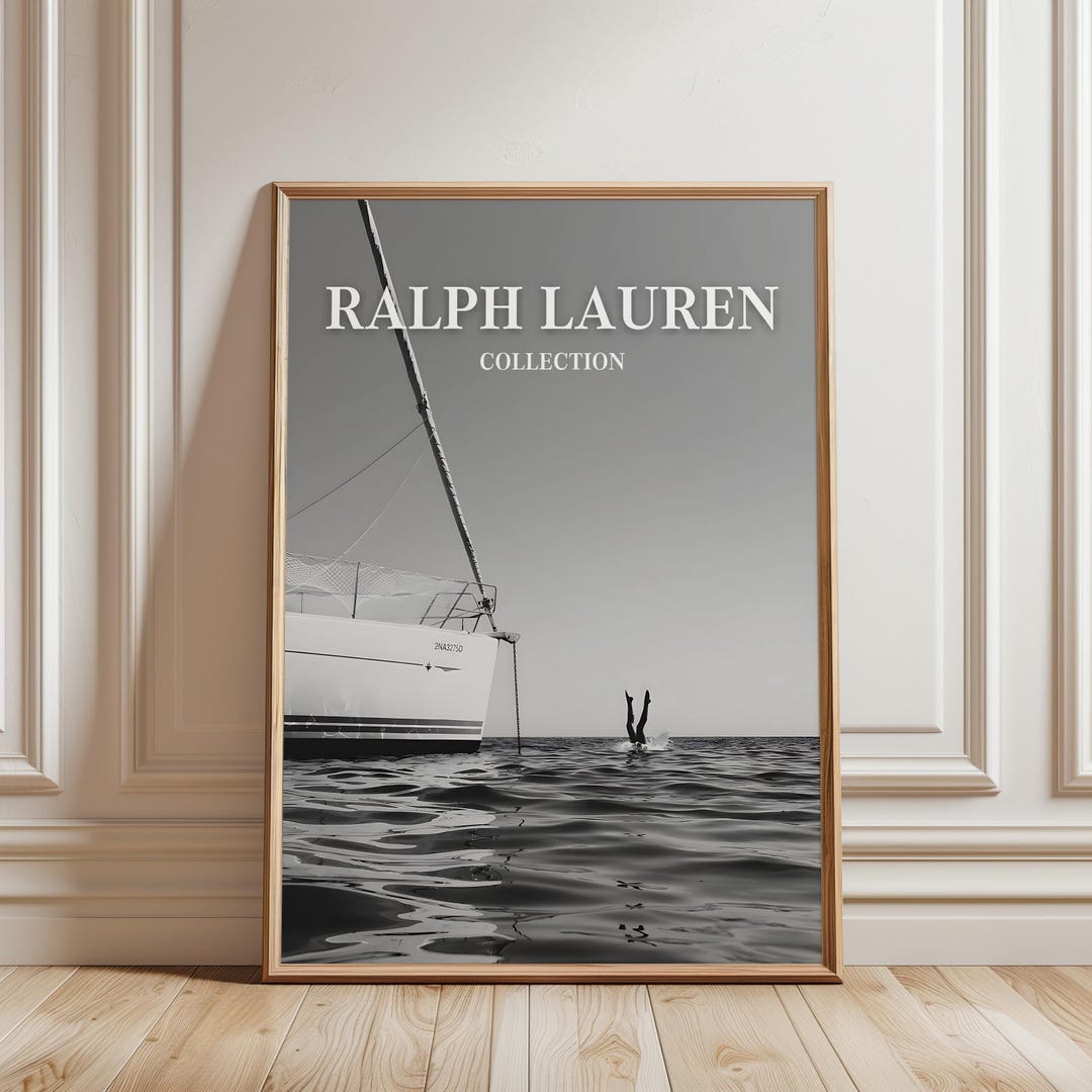 Ralph Lauren Poster, Fashion Magazine Wall Art, Vintage Yacht Print ...