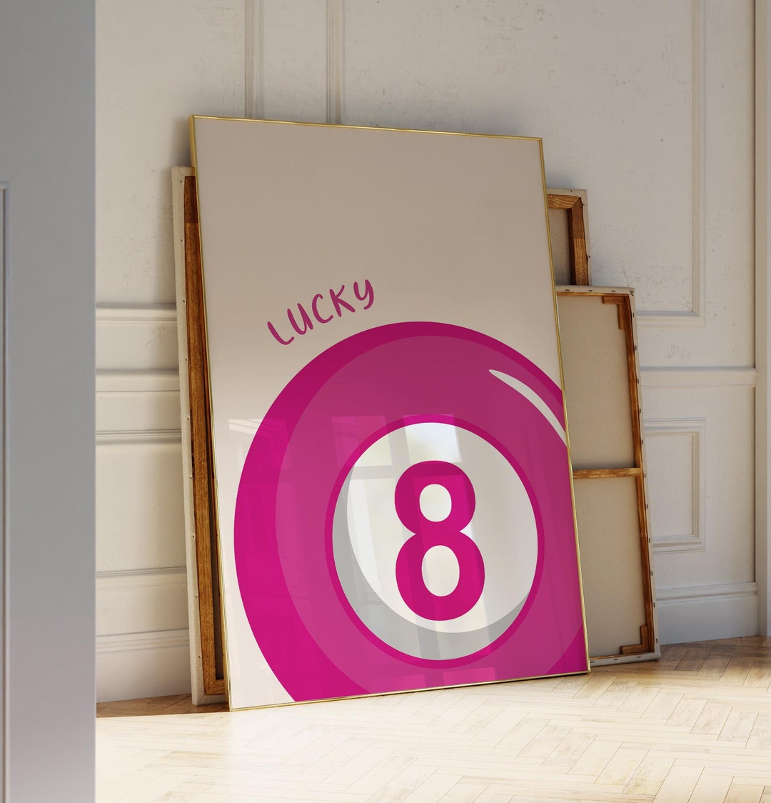 Ball Lucky Print Trendy Billiard Ball Print, Balls Lucky 8 Lucky Poster ...