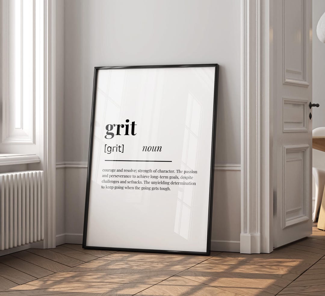 Physical Poster Grit Definition, Grit Word Meaning, Grit Word Art, Grit ...