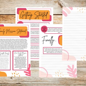 Family Mission Statement Worksheet - Etsy