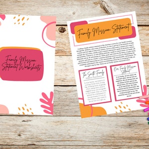 Family Mission Statement Worksheet - Etsy