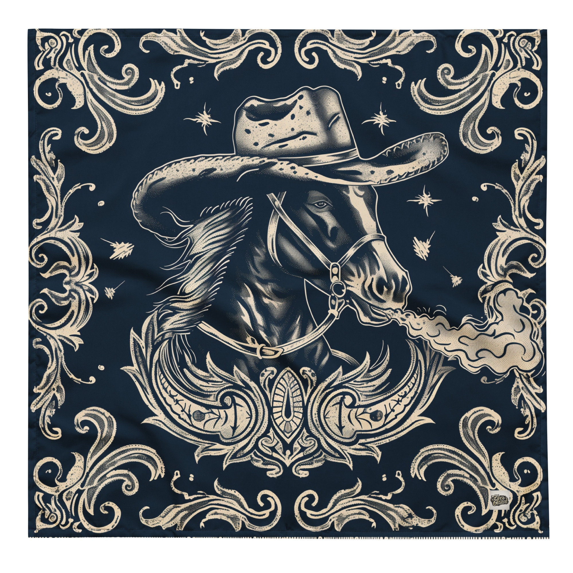 Western Cowboy, Midnight Mustangs Bandana, Cowgirl, Pet Bandana, Wild ...