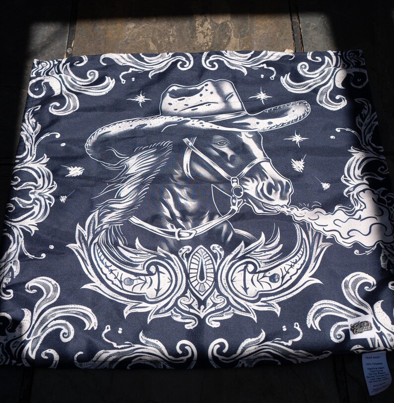 Western Cowboy, Midnight Mustangs Bandana, Cowgirl, Pet Bandana, Wild ...