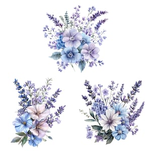 18 Lavender Bouquet Clipart, Wedding Bouquet, Printable Watercolor ...