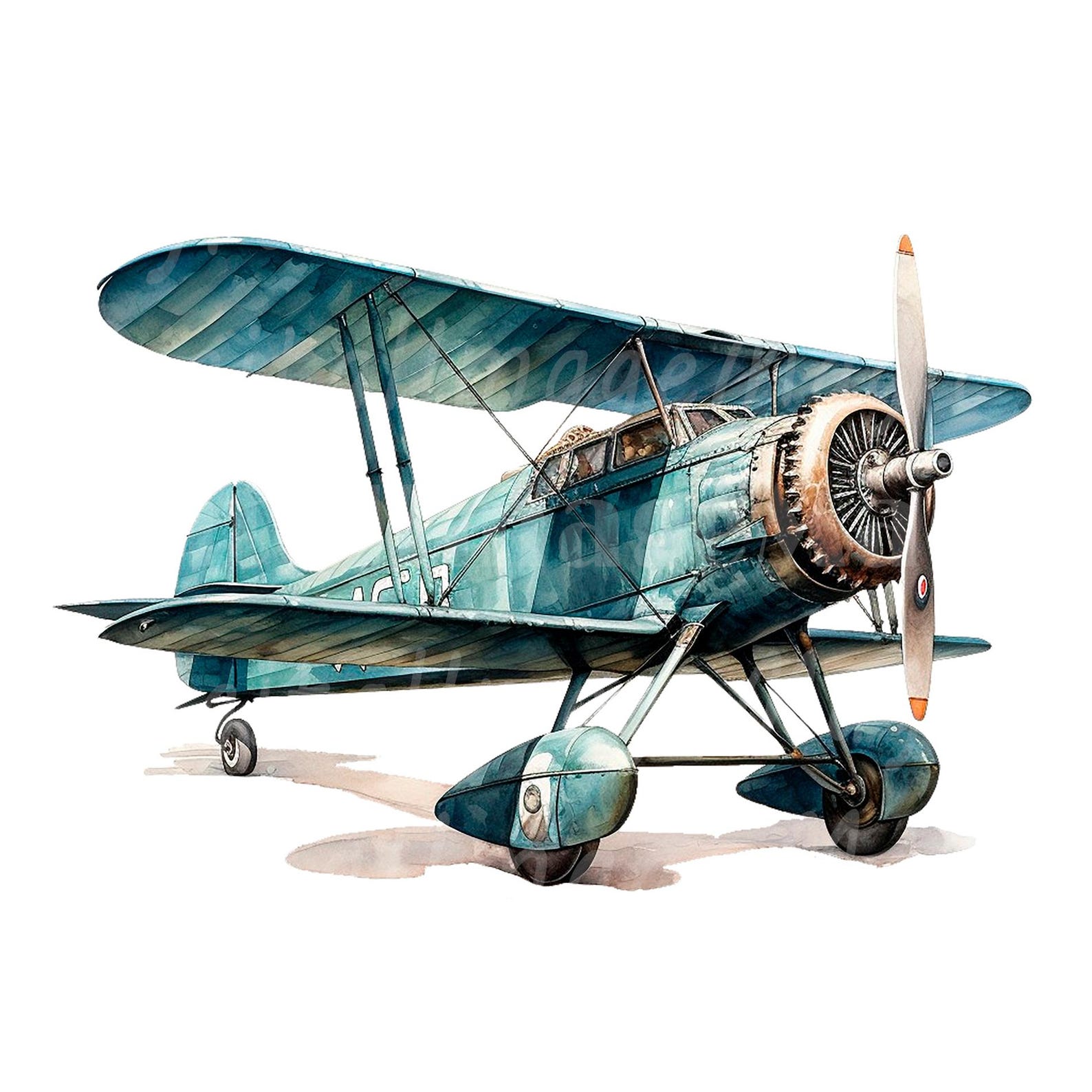 18 Vintage Planes Clipart, Antique Plane, Printable Watercolor Clipart ...