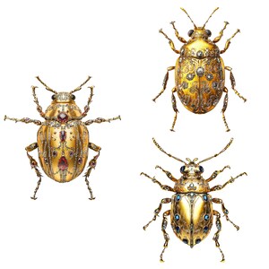 24 Jewelled Bug Clipart, Gemstones, Printable Watercolor Clipart, High ...