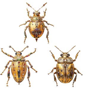 24 Jewelled Bug Clipart, Gemstones, Printable Watercolor Clipart, High ...