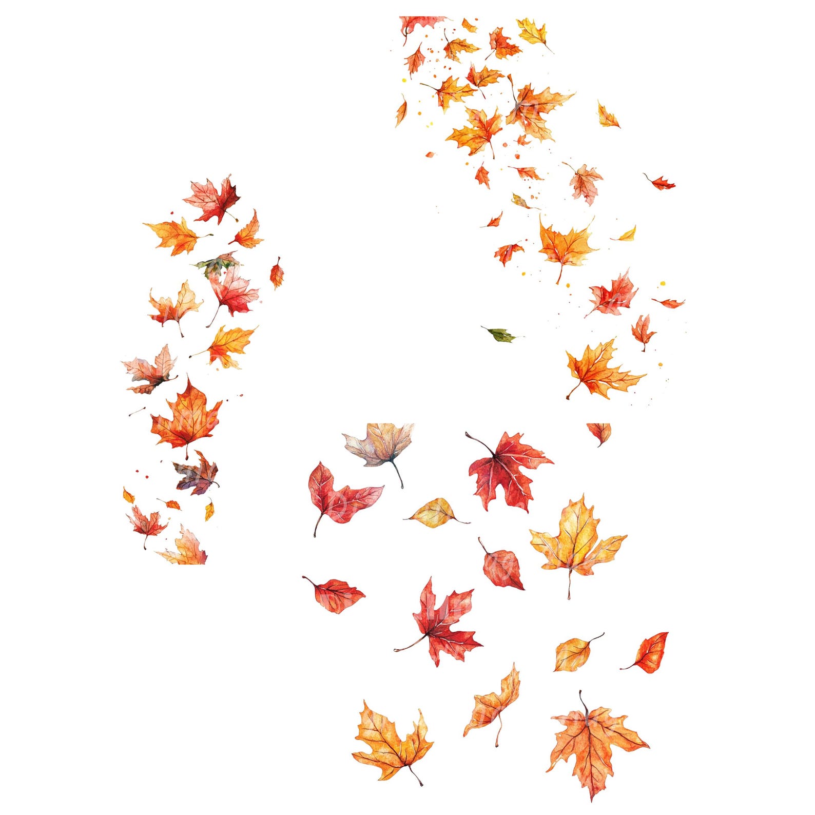 23 Falling Autumn Leaves Clipart, Fall Leaves, Printable Watercolor ...