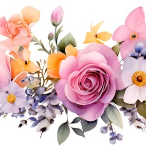 18 Flower Border MIX Clipart, Floral Border Bundle, Digital Clipart ...