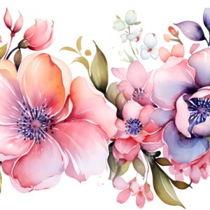 18 Flower Border MIX Clipart, Floral Border Bundle, Digital Clipart ...