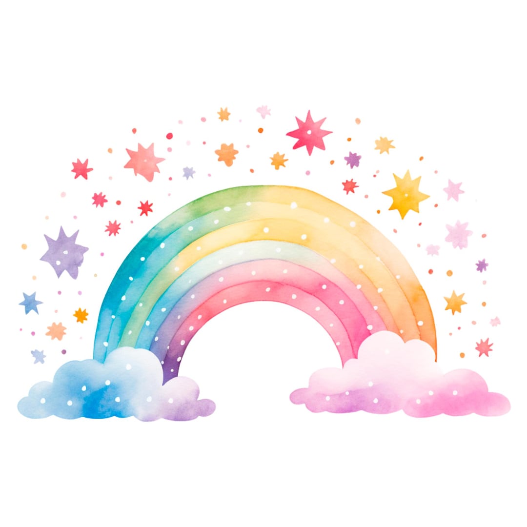19 Sun and Rainbow Clipart, Nursery Rainbow, Printable Watercolor ...
