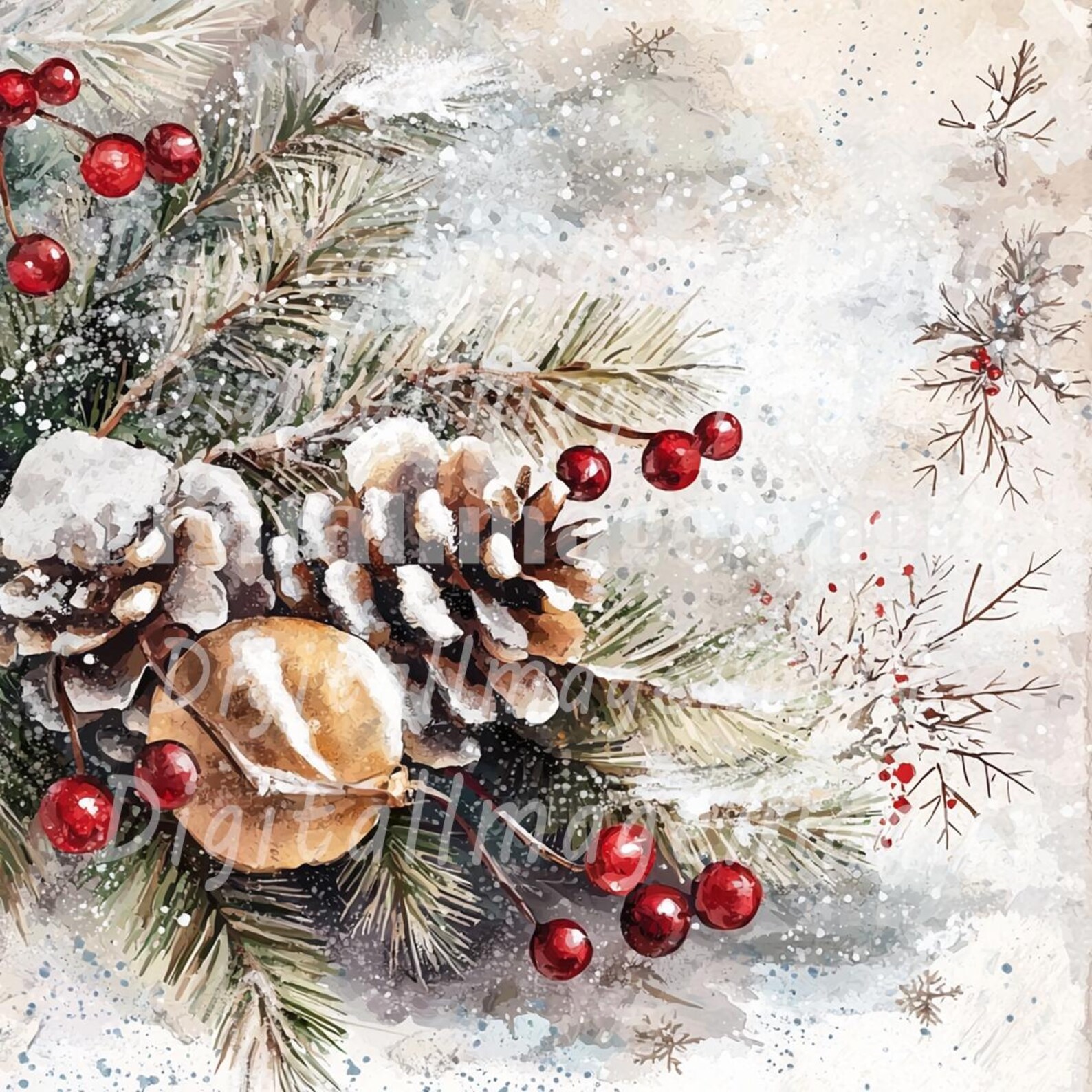 Shabby Chic Christmas 12 X 12 Digital Paper Pack, Scrapbook Paper ...