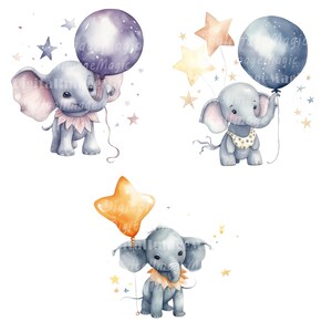18 Cute Elephant Clipart, Cute Elephant, Printable Watercolor Clipart ...